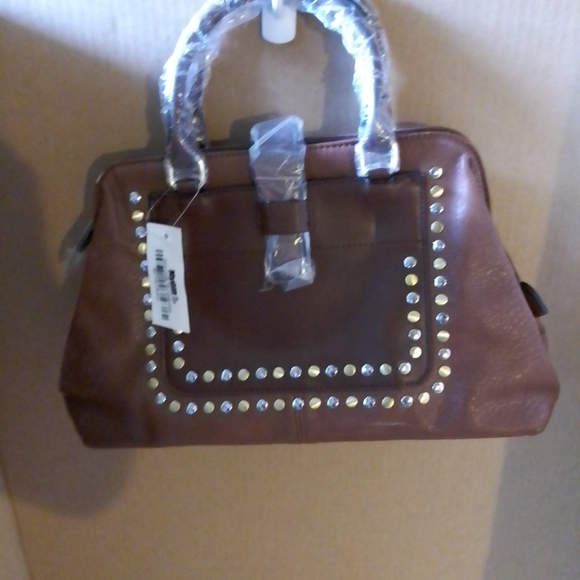 mg collection | Bags | Mg Collection Brown Handbag Red Interior | Poshmark